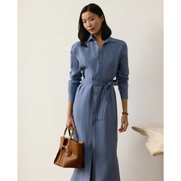 Ralph Lauren Vicki Linen Day Dress - Cornflower