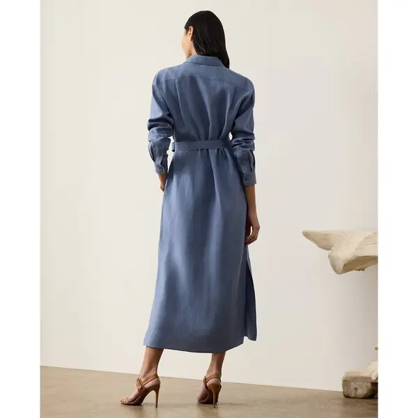 Ralph Lauren Vicki Linen Day Dress - Cornflower