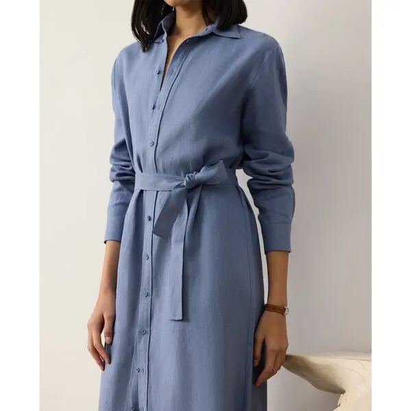 Ralph Lauren Vicki Linen Day Dress - Cornflower