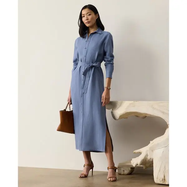 Ralph Lauren Vicki Linen Day Dress - Cornflower