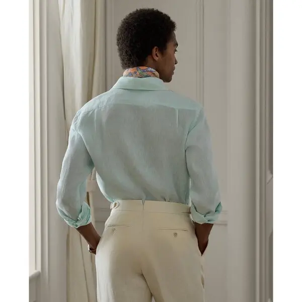 Ralph Lauren Basket-weave Linen Shirt - Mint