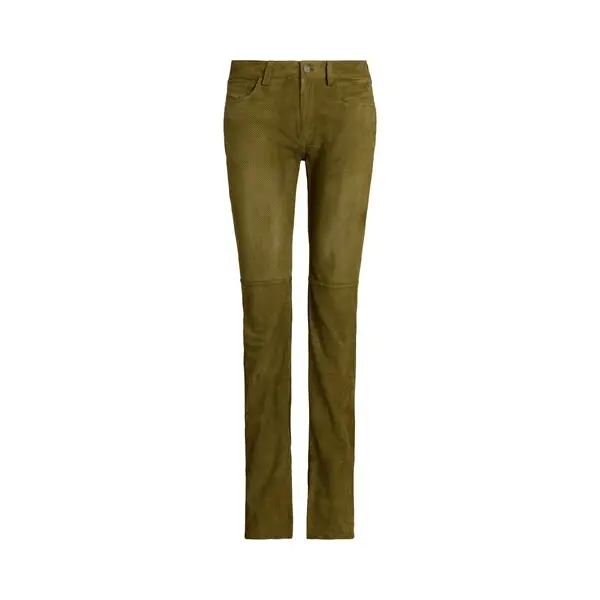 Ralph Lauren Scottie Perforated Lamb-suede Pant