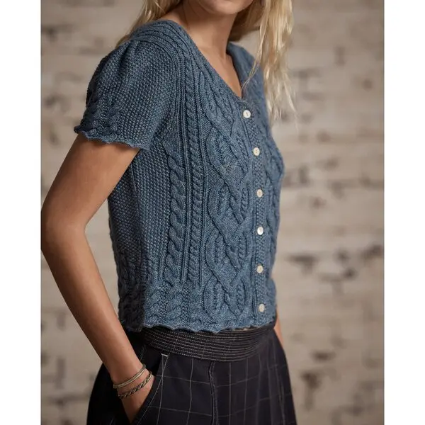 Ralph Lauren Linen-blend Cable-knit Top