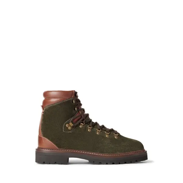 Ralph Lauren Halpin Shearling-trim Calf-suede Boot