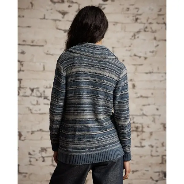 Ralph Lauren Indigo Striped Linen-cotton Cardigan
