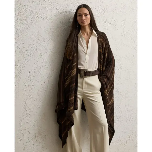 Ralph Lauren Textured Silk-blend Ruana Sweater