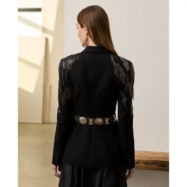 Ralph Lauren Tamara Embellished Wool Crepe Jacket