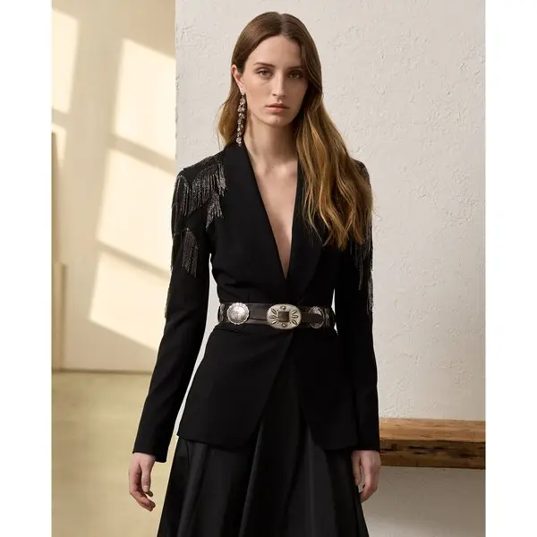 Ralph Lauren Tamara Embellished Wool Crepe Jacket
