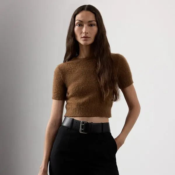 Ralph Lauren Cashmere-alpaca-blend Cropped Sweater