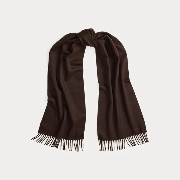 Ralph Lauren Fringe-trim Cashmere Scarf - Dark Brown