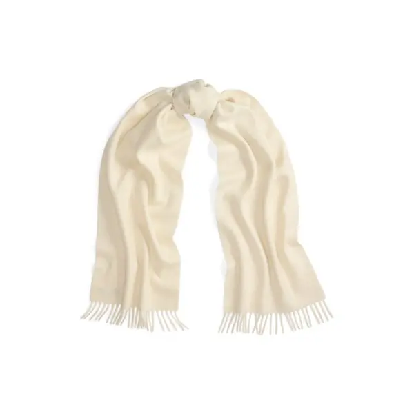Ralph Lauren Fringe-trim Cashmere Scarf - Lux Cream