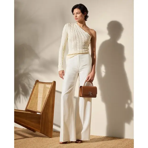 Ralph Lauren Cable-knit Silk One-shoulder Sweater