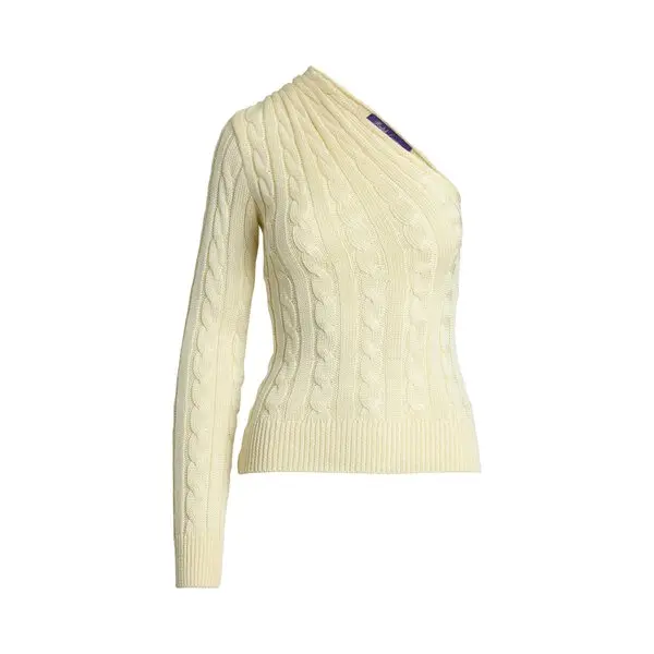 Ralph Lauren Cable-knit Silk One-shoulder Sweater