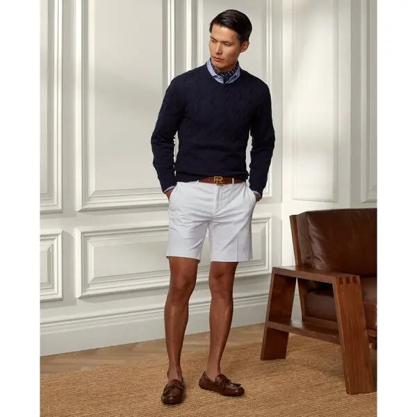 Ralph Lauren Straight Fit Washed Stretch Chino Short - Optic White
