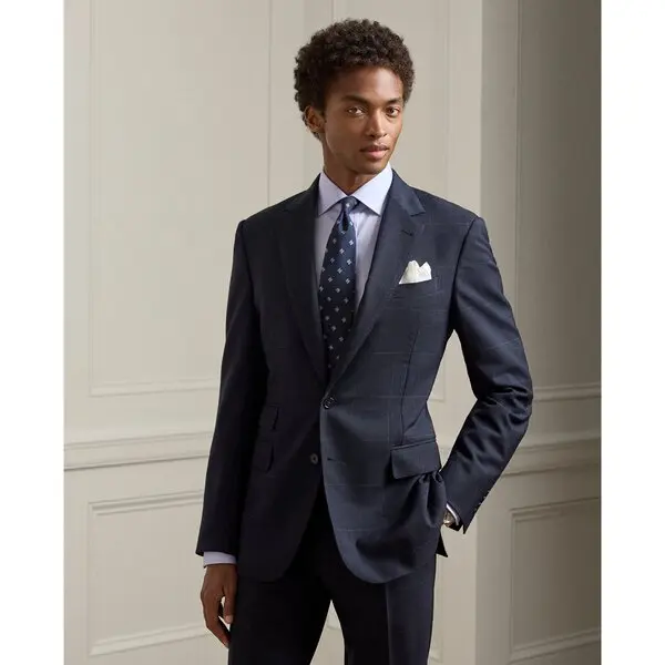 Ralph Lauren Kent Hand-tailored Glen Plaid Wool Suit