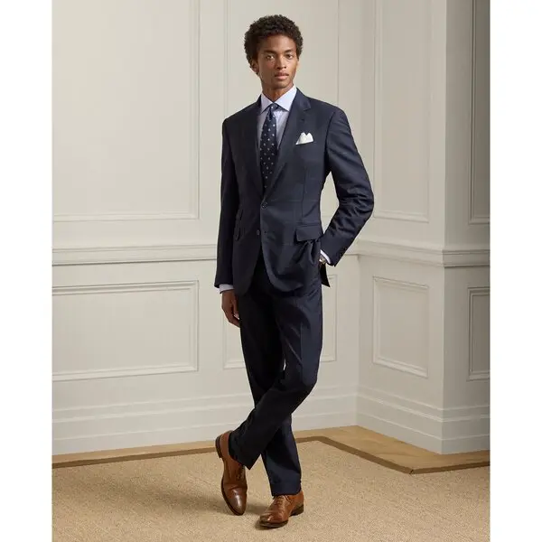 Ralph Lauren Kent Hand-tailored Glen Plaid Wool Suit