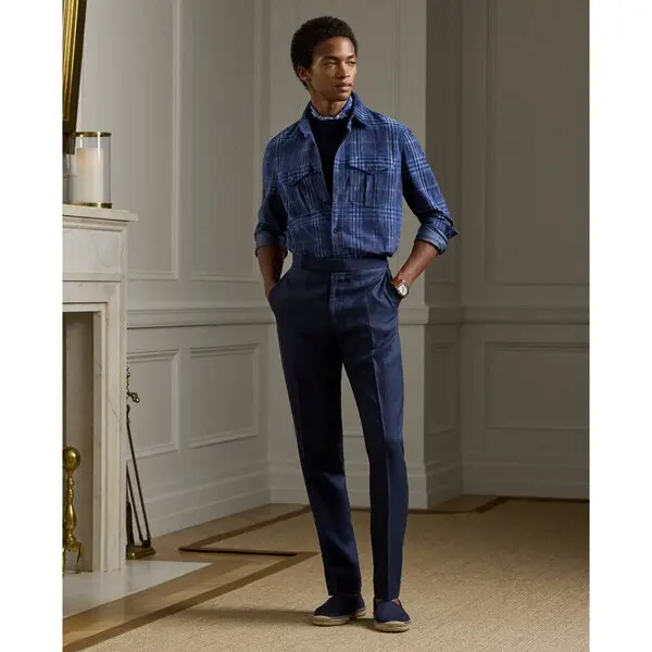 Ralph Lauren Plaid-print Suede Overshirt