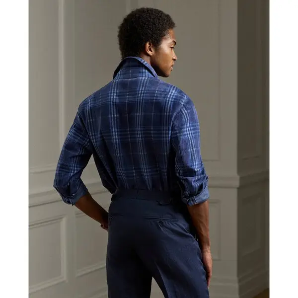 Ralph Lauren Plaid-print Suede Overshirt