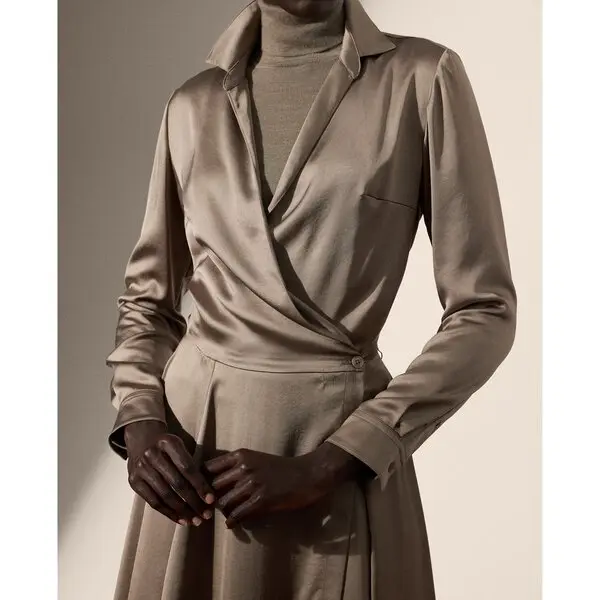 Ralph Lauren Aniyah Washed Charmeuse Day Dress
