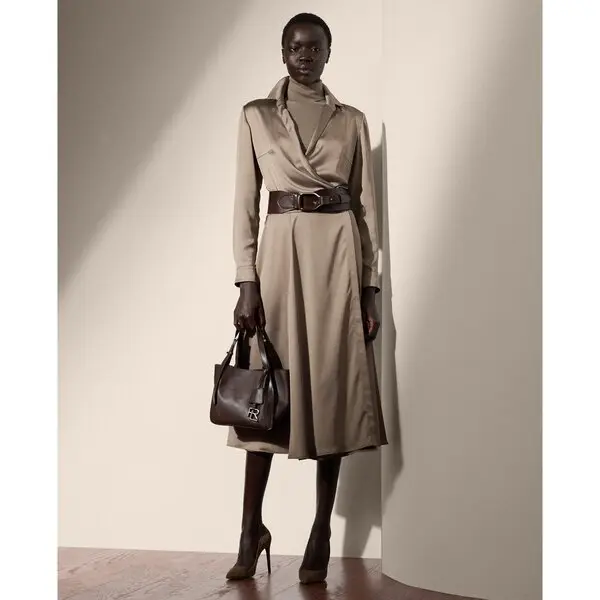 Ralph Lauren Aniyah Washed Charmeuse Day Dress