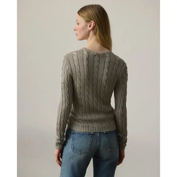 Ralph Lauren Cable-knit Silk Crewneck Sweater - Mist