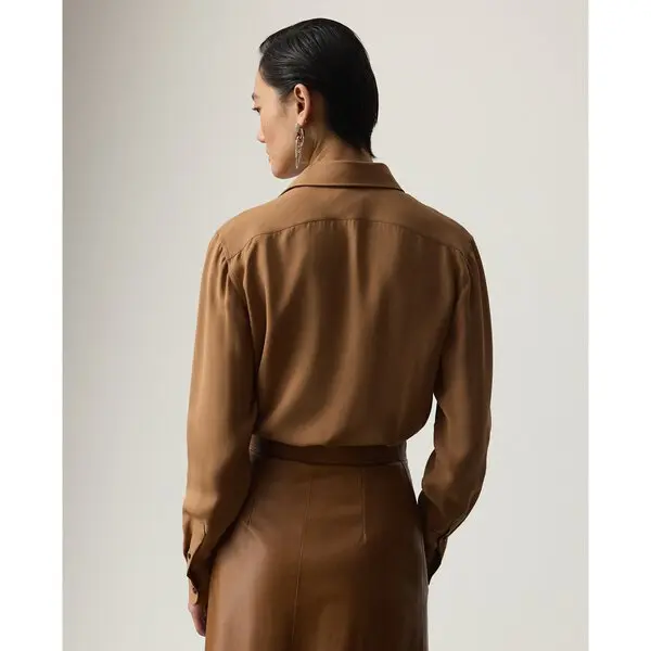 Ralph Lauren Adrien Relaxed Fit Crepe Georgette Shirt
