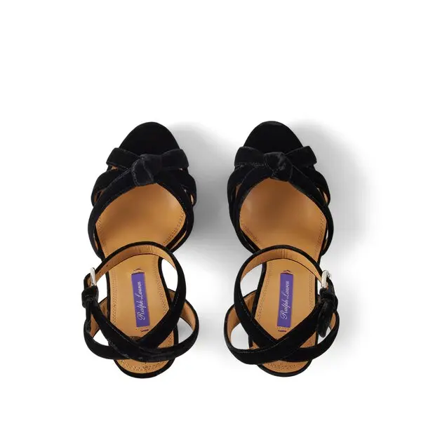 Ralph Lauren Arding 125 Mm Velvet Platform Sandal
