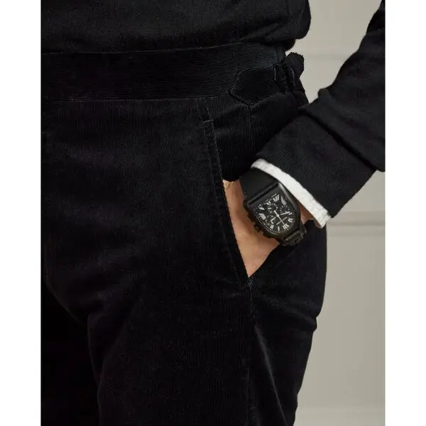Ralph Lauren Gregory Hand-tailored Corduroy Trouser - Black