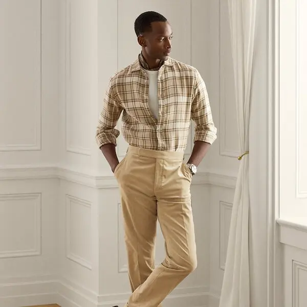 Ralph Lauren Gregory Hand-tailored Corduroy Trouser - Tan