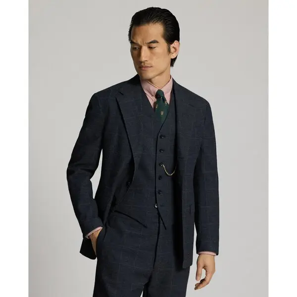 Ralph Lauren Indigo Checked Suit Jacket