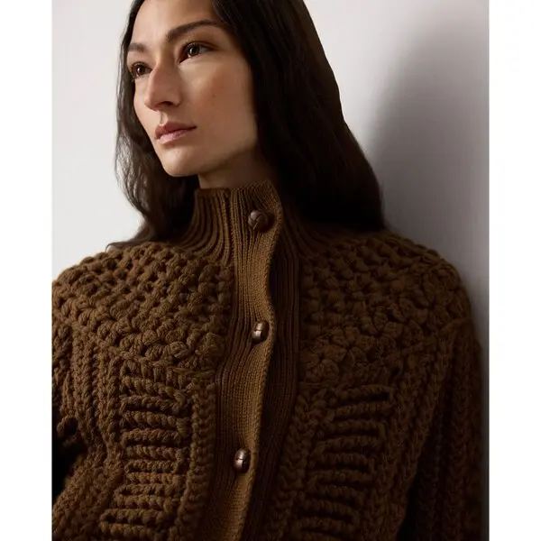 Ralph Lauren Hand-knit Yoke Cashmere Cardigan