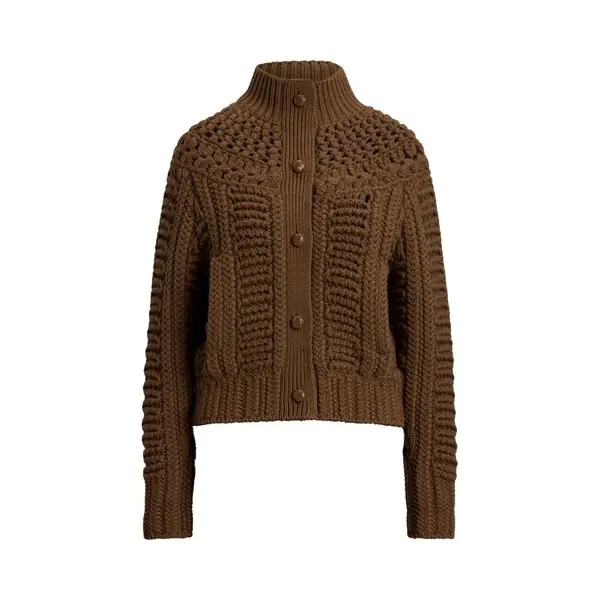 Ralph Lauren Hand-knit Yoke Cashmere Cardigan