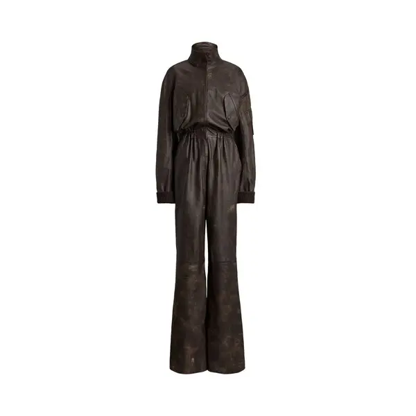 Ralph Lauren Vaughn Distressed Lambskin Jumpsuit