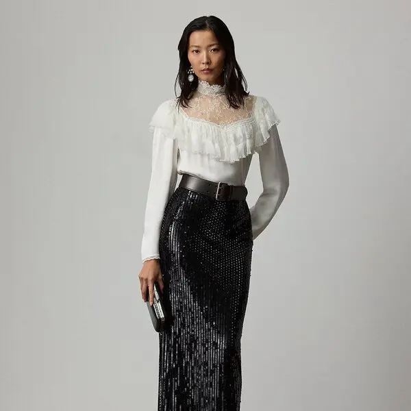 Ralph Lauren Winslow Embellished Tulle Maxiskirt