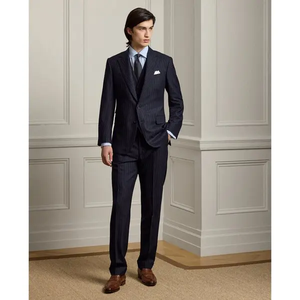Ralph Lauren Gregory Hand-tailored Striped Wool Suit