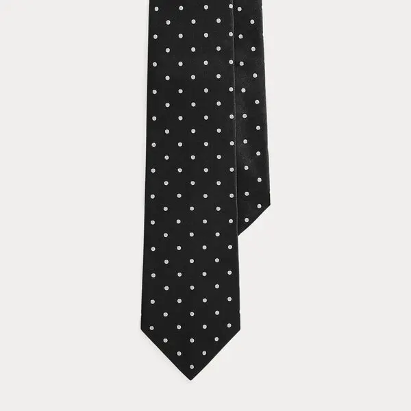 Ralph Lauren Polka-dot Silk Satin Tie - Black