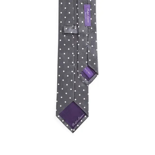 Ralph Lauren Polka-dot Silk Satin Tie - Dark Grey
