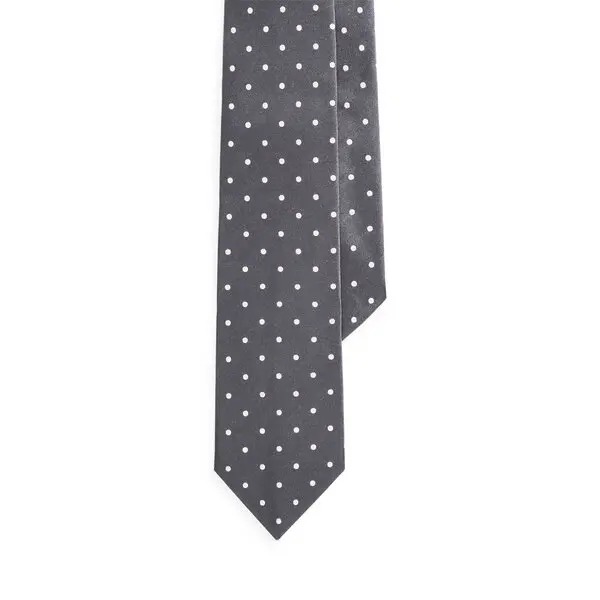 Ralph Lauren Polka-dot Silk Satin Tie - Dark Grey