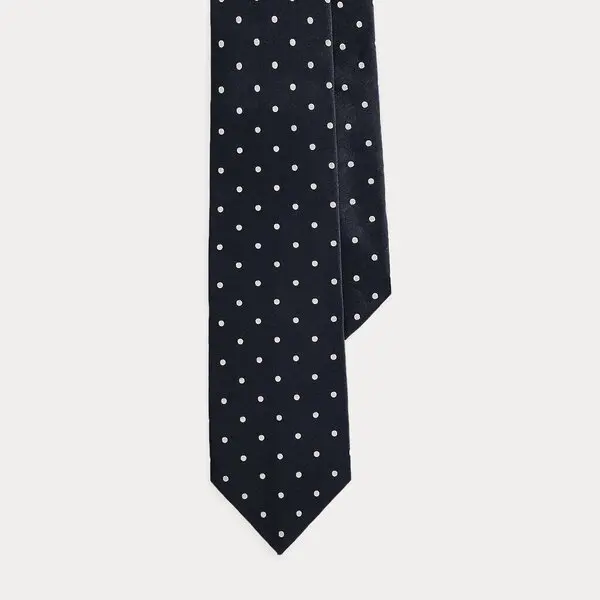 Ralph Lauren Polka-dot Silk Satin Tie - Dark Navy