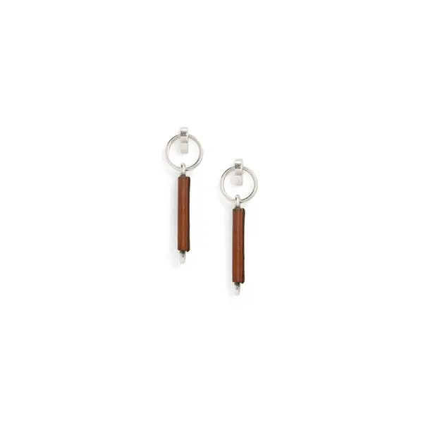 Ralph Lauren Calfskin-trim Long Link Earrings
