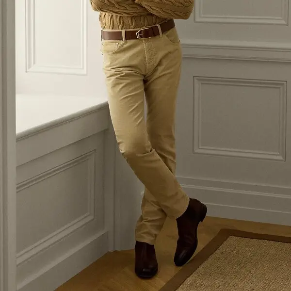 Ralph Lauren Slim Fit Stretch Corduroy Pant - Dune Tan