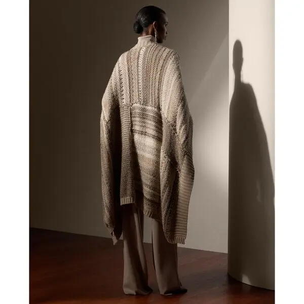 Ralph Lauren Cashmere-blend Patchwork Wrap Sweater