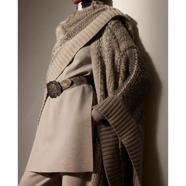 Ralph Lauren Cashmere-blend Patchwork Wrap Sweater