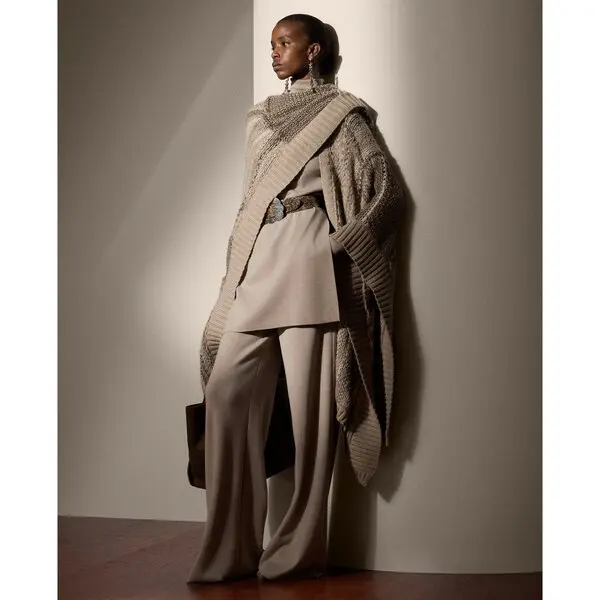 Ralph Lauren Cashmere-blend Patchwork Wrap Sweater