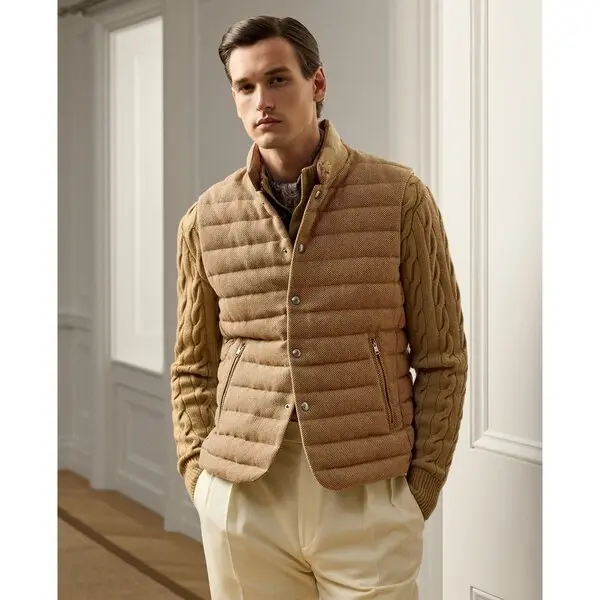 Ralph Lauren Quilted Tweed Down Vest