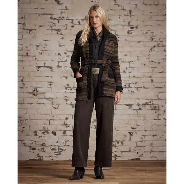Ralph Lauren Striped Wool-blend Cardigan - Olive Multi