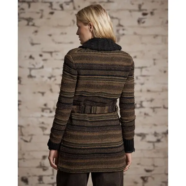 Ralph Lauren Striped Wool-blend Cardigan - Olive Multi