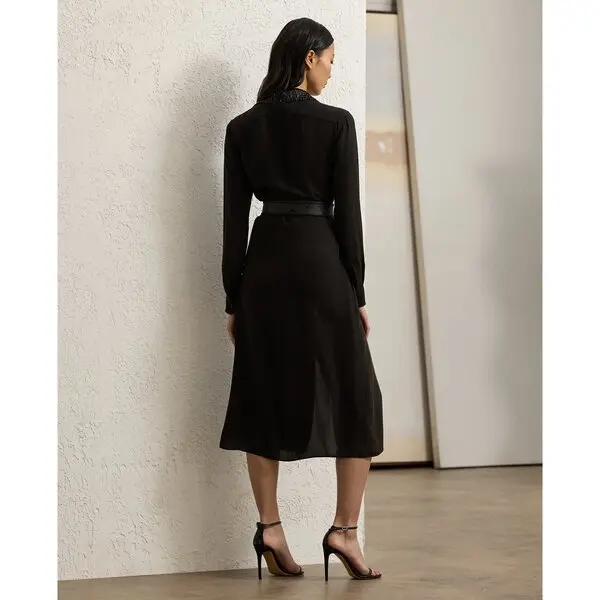 Ralph Lauren Noelle Washed Matte Satin Day Dress