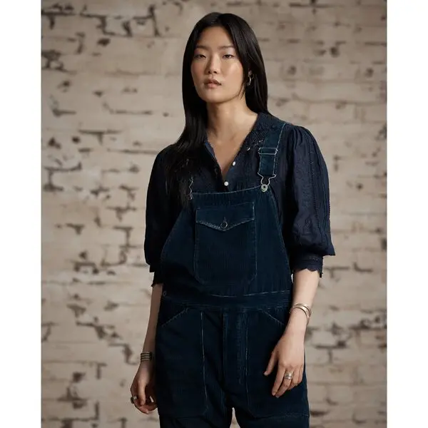 Ralph Lauren Repaired Indigo Corduroy Overall