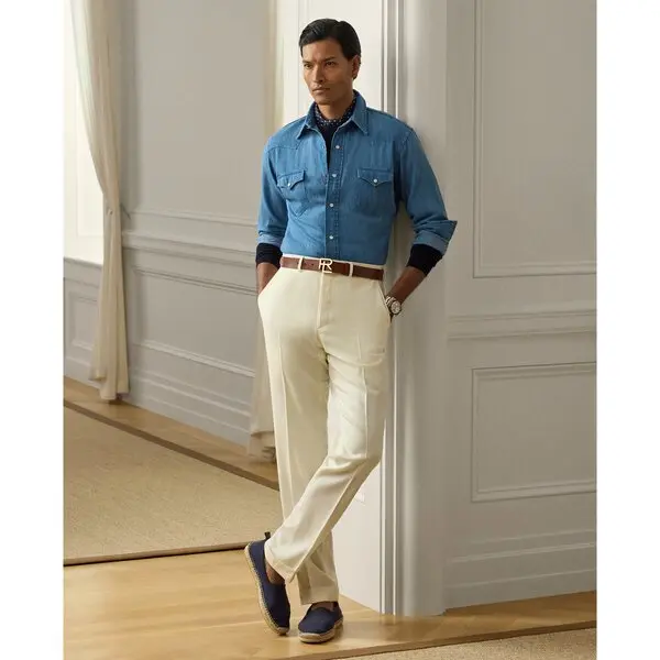 Ralph Lauren Cotton-linen Denim Western Shirt